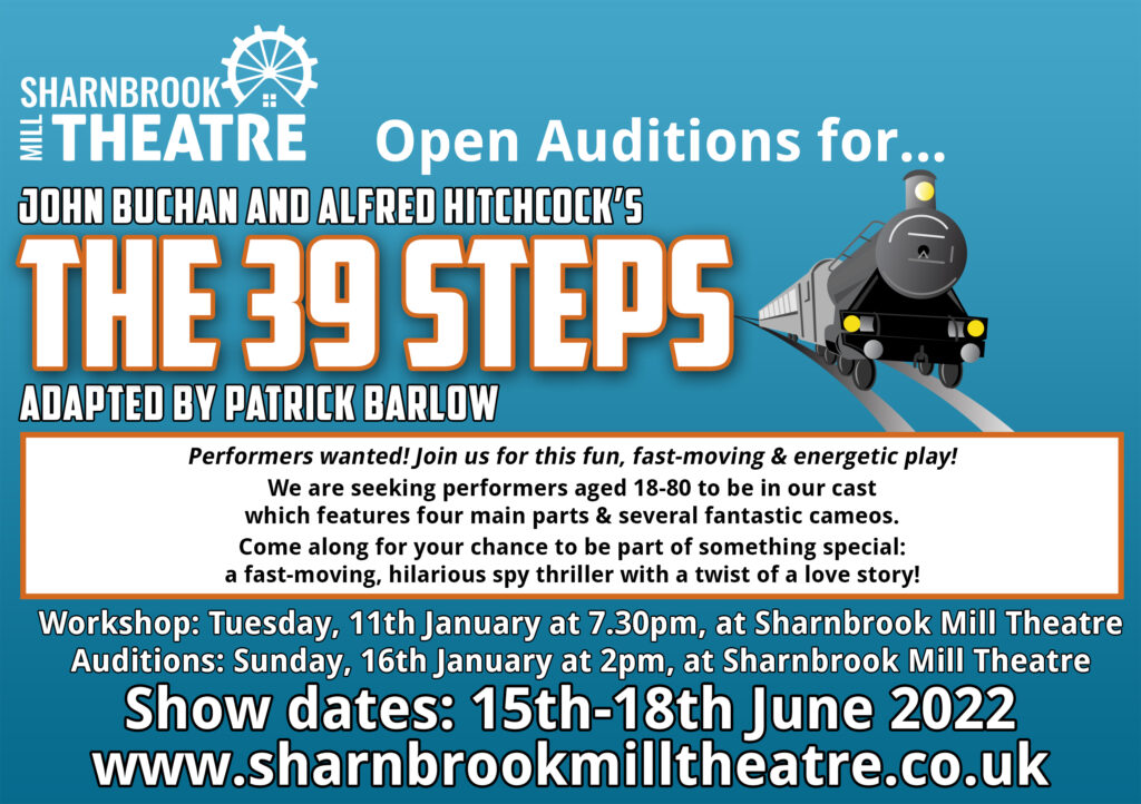 Upcoming auditions at Sharnbrook Mill Theatre – Sharnbrook Mill Theatre